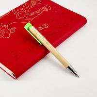 China Creative Promotional Bamboo Wood Pen 1.0mm Environmently Retractable Ballpoint Pen for sale