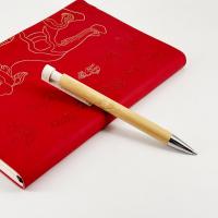 China Creative Promotional Bamboo Wood Pen 1.0mm Environmently Retractable Ballpoint Pen for sale