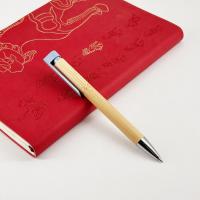 China Creative Promotional Bamboo Wood Pen 1.0mm Environmently Retractable Ballpoint Pen for sale