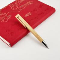 China Creative Promotional Bamboo Wood Pen 1.0mm Environmently Retractable Ballpoint Pen for sale