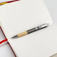 China Eco-Friendly Bamboo Grip Ballpoint Pen Press Metal Ball Pen For Writing Exams for sale