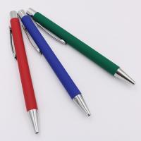 China Classy Soft Coating Metal Ball Pen 1.0mm Tip Clip Ballpoint Pen Customized Logo for sale