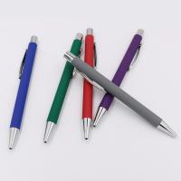 China Classy Soft Coating Metal Ball Pen 1.0mm Tip Clip Ballpoint Pen Customized Logo for sale