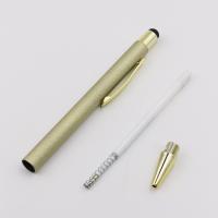 China Glitter Press Style Ball Pen Touch Screen Metal Patterned Paint Ballpoint Pen for sale