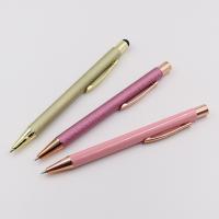 China Glitter Press Style Ball Pen Touch Screen Metal Patterned Paint Ballpoint Pen for sale