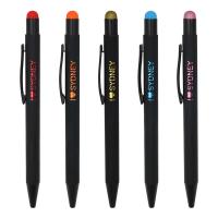 China Wholesale Custom Logo Metal Touch Screen Ball Pen Soft Rubber Colorful Stylus Pen for sale