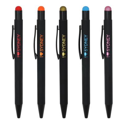 China Wholesale Custom Logo Metal Touch Screen Ball Pen Soft Rubber Colorful Stylus Pen for sale