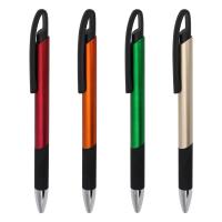 China Classic Aluminum Ballpoint Pen Colorful Spray Paint Soft Pen Grip Black Clip Office Pen for sale