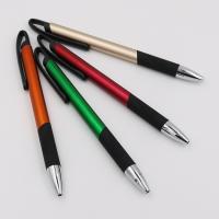 China Classic Aluminum Ballpoint Pen Colorful Spray Paint Soft Pen Grip Black Clip Office Pen for sale