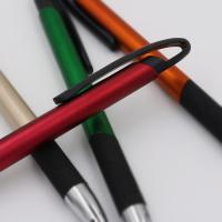 China Classic Aluminum Ballpoint Pen Colorful Spray Paint Soft Pen Grip Black Clip Office Pen for sale
