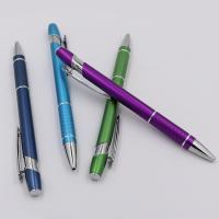 China Multi Colors Press Metal Ballpoint Pen 1.0mm Anti-Slip Pen Grip Click Ball Pen for sale