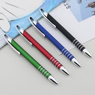 China Business Office Metal Matte Press Ball Pen Print Logo Fluent Writing Gift Ball Pen for sale