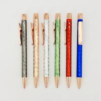 China New Arrival Rhombus Diamond Cutting Surface Colorful Metal Ball Pen For School for sale