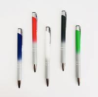 China New Gradient Color Metal Barrel Ballpoint Pen 1.0mm Aluminum Gift Ball Pen for sale