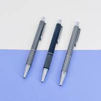 China Office Stationery Aluminum Press Ballpoint Pen 1.0mm Fluent Writing Custom Logo Ball Pen for sale