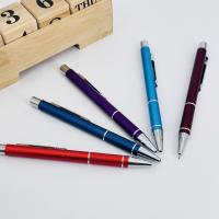 China Aluminum Barrel Press Metal Ball Pen 1.0mm Matt Aluminum Ballpoint Pen Non-slip Grip for sale