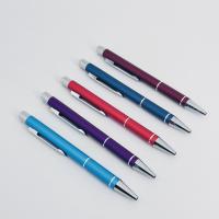China Aluminum Barrel Press Metal Ball Pen 1.0mm Matt Aluminum Ballpoint Pen Non-slip Grip for sale