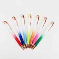 China Creative Gradient Aluminum Ballpoint Pen Colorful Spray Painting 0.35mm Writing Pen for sale