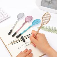 China Badminton Racket Shape Gel Pen 0.5mm Plastic Creative Neutral Pen for sale