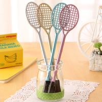 China Badminton Racket Shape Gel Pen 0.5mm Plastic Creative Neutral Pen for sale