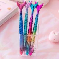 China Colorful Gradient Mermaid Neutral Pen 0.5mm UV Electroplated Girl's Heart Gel Pen for sale