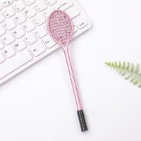 China Badminton Racket Shape Gel Pen 0.5mm Plastic Creative Neutral Pen for sale