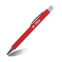 China Classy Soft Coating Metal Ball Pen 1.0mm Tip Clip Ballpoint Pen Customized Logo for sale
