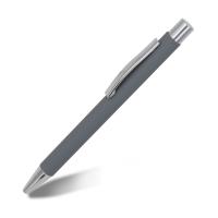 China Classy Soft Coating Metal Ball Pen 1.0mm Tip Clip Ballpoint Pen Customized Logo for sale