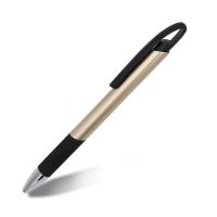 China Classic Aluminum Ballpoint Pen Colorful Spray Paint Soft Pen Grip Black Clip Office Pen for sale