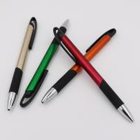 China Classic Aluminum Ballpoint Pen Colorful Spray Paint Soft Pen Grip Black Clip Office Pen for sale