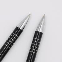 China Press Type Aluminum Barrel Ball Pen Business Office Metal Retractable Ballpoint Pen for sale