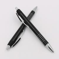 China Press Type Aluminum Barrel Ball Pen Business Office Metal Retractable Ballpoint Pen for sale