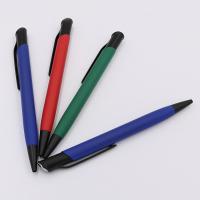 China Office School Stationery Metal Bevel Top Pressing Ballpoint Pen With Logo for sale