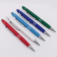 China Custom Logo Metal Touch Screen Ballpoint Pen Soft Rubber Surface Smooth Writing Ball Pen for sale