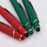 China Custom Logo Metal Touch Screen Ballpoint Pen Soft Rubber Surface Smooth Writing Ball Pen for sale