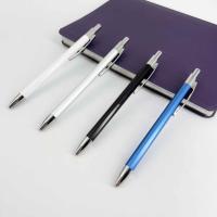 China Wholesale Advertising Press Logo Ball Pen 1.0mm Colorful Retractable Ballpoint Pen for sale