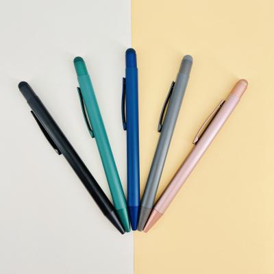 China Press-Type Matte Barrel Ball Pen 1.0mm Multi-color Touch Screen Gift Ballpoint Pen for sale