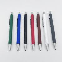 China Colorful Retractable Metal Ball Pen Spray Painted Aluminum Barrel Press Ballpoint Pen for sale