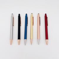 China Luxury Texture Matte Ball Pen Aluminum Barrel Touch Screen Press-Type Ballpoint Pen for sale