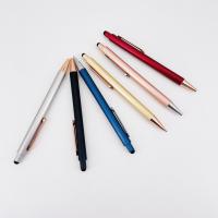 China Luxury Texture Matte Ball Pen Aluminum Barrel Touch Screen Press-Type Ballpoint Pen for sale