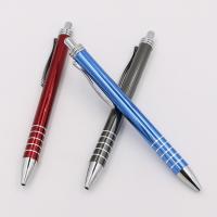 China Professional Aluminum Ball Pen School Stationary 1.0mm Retractable Ballpoint Pen for sale