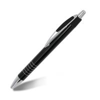 China Press Type Aluminum Barrel Ball Pen Business Office Metal Retractable Ballpoint Pen for sale