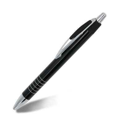 China Press Type Aluminum Barrel Ball Pen Business Office Metal Retractable Ballpoint Pen for sale