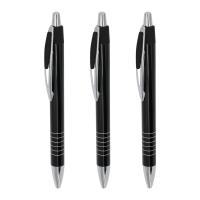 China Press Type Aluminum Barrel Ball Pen Business Office Metal Retractable Ballpoint Pen for sale
