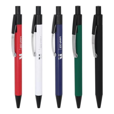 China Colorful Metal Ballpoint Pen Press Style Classic Aluminum Ball Pen With Clip for sale