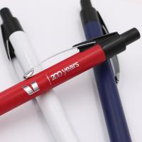 China Colorful Metal Ballpoint Pen Press Style Classic Aluminum Ball Pen With Clip for sale
