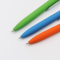 China Soft Rubber Colorful Aluminum Business Ballpoint Pen Retractable Ball Pen With Customized Logo for sale