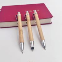 China Environmental Bamboo Ball Pen 1.0mm Natural Color Retractable Ballpoint Pen for sale