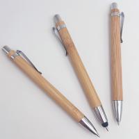 China Environmental Bamboo Ball Pen 1.0mm Natural Color Retractable Ballpoint Pen for sale