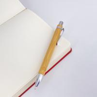 China Environmental Bamboo Ball Pen 1.0mm Natural Color Retractable Ballpoint Pen for sale